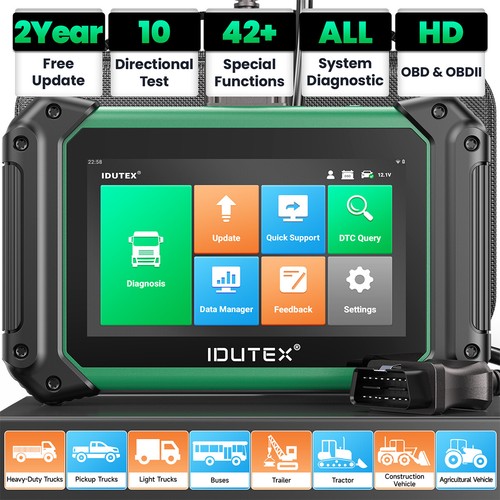 IDUTEX TS710 DPF Regen Heavy Duty Truck Scanner OBD2 Car Code Reader ...