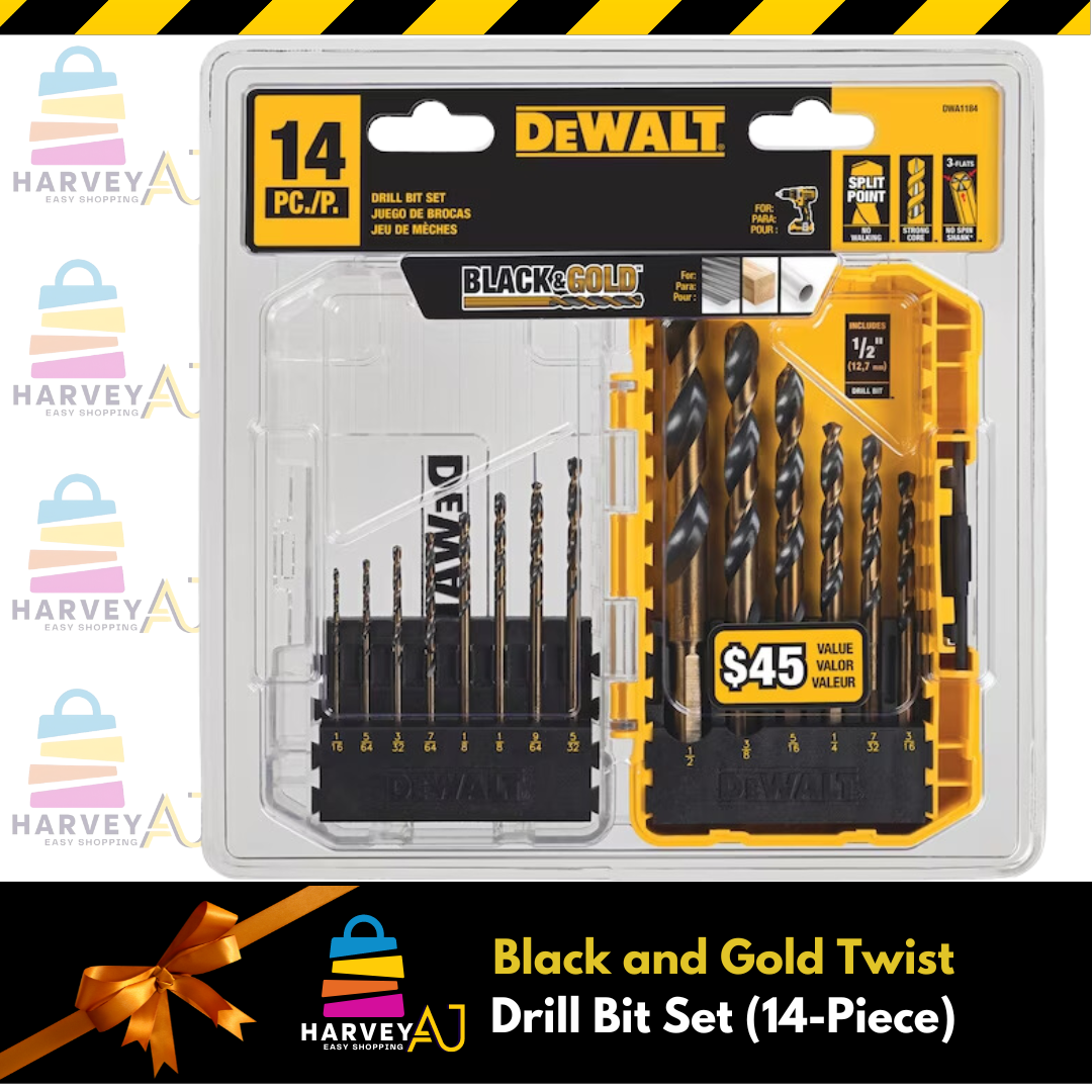 DeWalt DWA1184- 14 Piece Drill Bit Set with Case Yellow & Black | eBay
