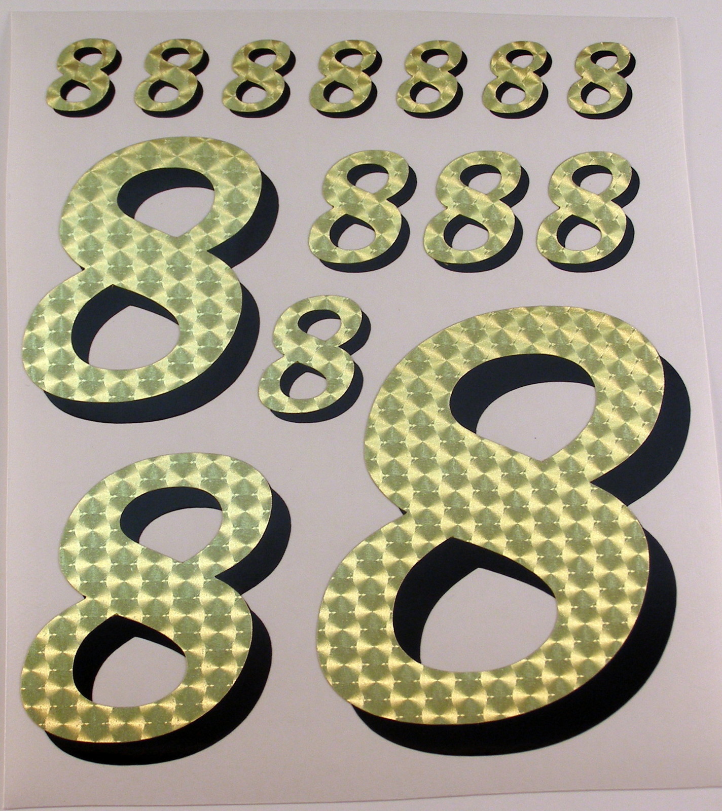 Racing Numbers Number 8 Decal Sticker Pack Gold Black for 1/8 1/10 RC ...