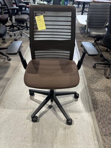 Steelcase Think Office Chair w/ Brown Mesh Back and Fabric Seat | eBay