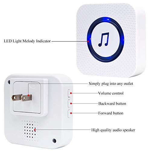 Door Chime Wireless Door Sensor Door Alert Chimes for 4 Sensors + 2 ...