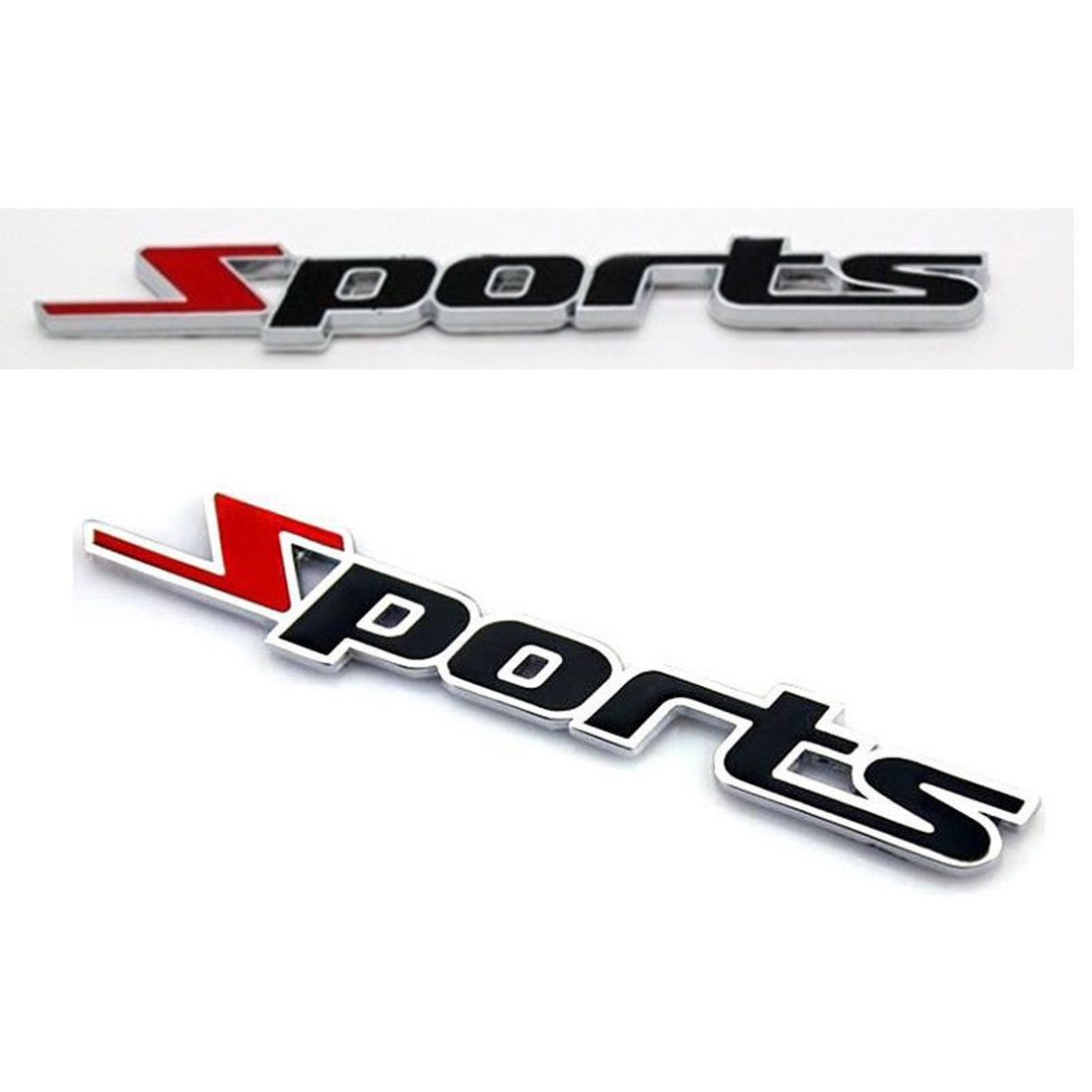 Metalic 3D Sports Racing Chrome Metal Car Badge Sticker Auto Decal ...