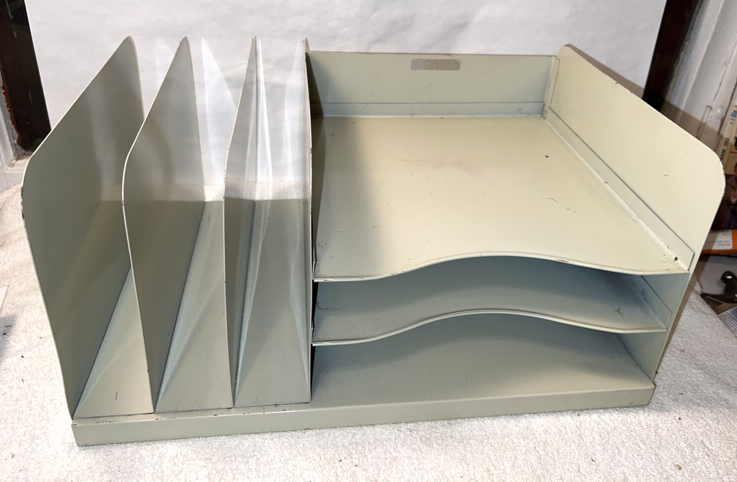 Vintage VERTIFLEX Metal File Desk Office Organizer Slots & Trays Taupe ...