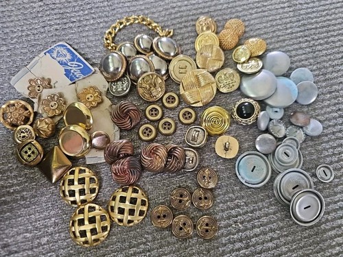 Lot of 70+ Vintage/ Antique Buttons Most Brass Assorted Sizes | eBay