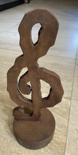 Heavy Rustic Iron TREBLE CLEF MUSICAL NOTE TABLE SCULPTURE 12.5”x5” | eBay