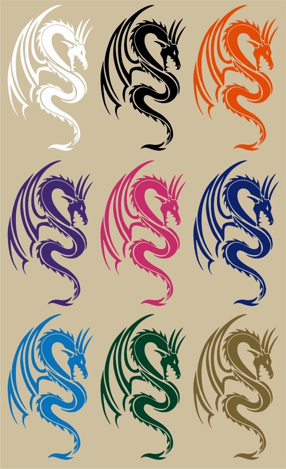 Dragon Mythical Creature Fantasy Tribal Car Truck Window Vinyl Decal ...