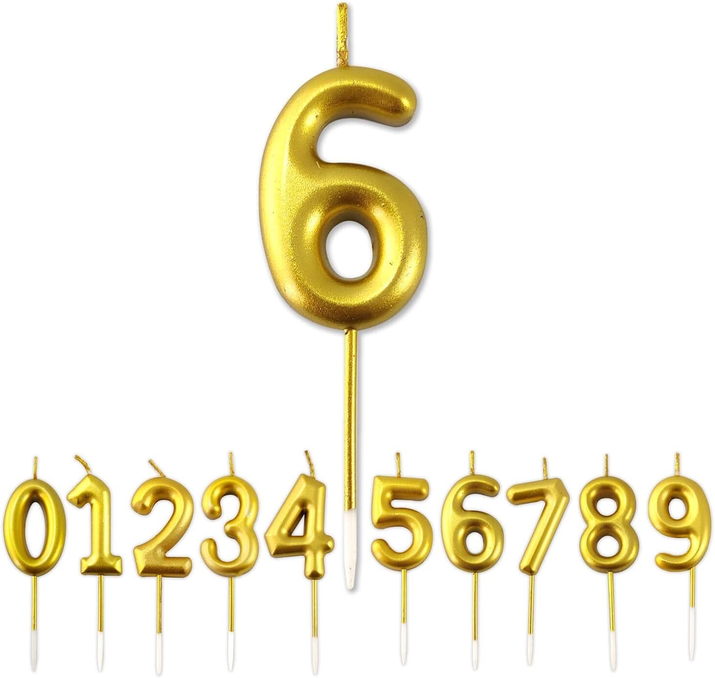 Gold Number 65 Candle 65th Birthday Party Cake Decoration Anniversary ...