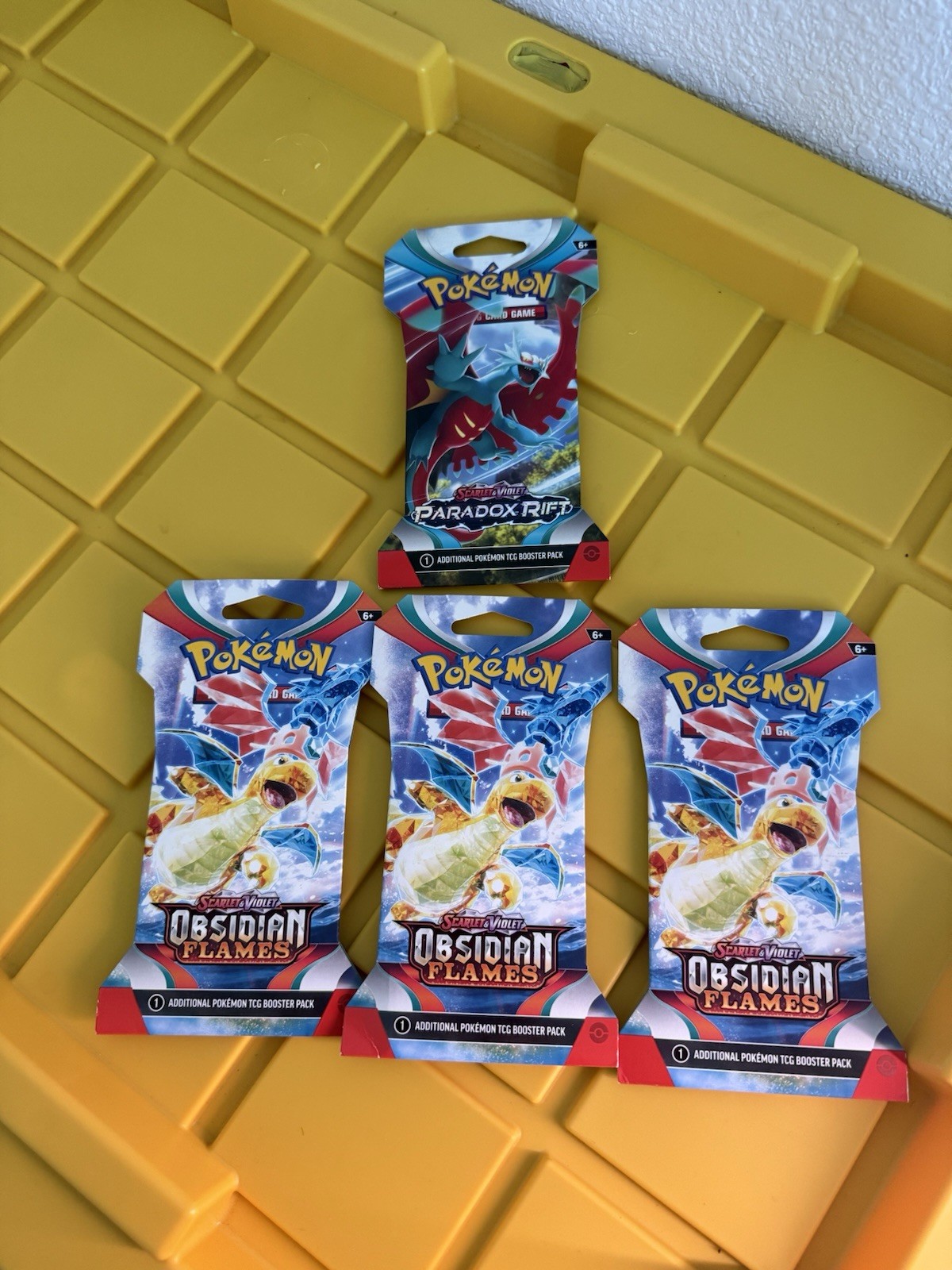 Pokemon Obsidian Flames (4) Paradox Rift (1) Sleeved Booster Pack ...