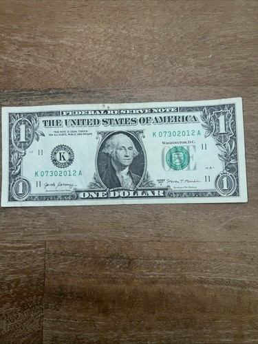 $1 Dollar Bill with Unique Serial Number *BIRTHDAY/SPECIAL DATE NOTE ...