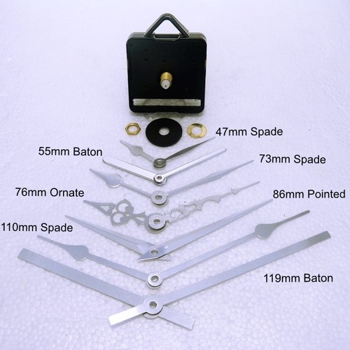 Quartz clock movement with Silver hands, ticking or sweep mechanism ...