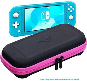 Nintendo Switch LITE Pink Slim EVA Hard Travel Case Cover With 8 Game ...