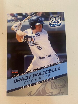 Brady Policelli 2018 West Michigan White Caps Team Card | eBay