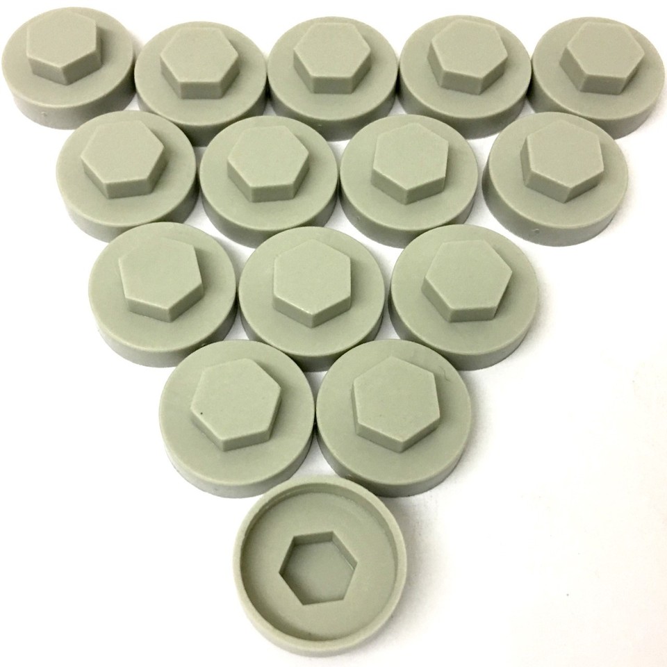 16mm HEXAGONAL HEX TEK SCREW COVER CAPS TO FIT 8mm (5/16") TEK SCREWS ...