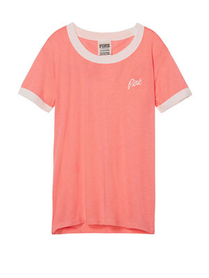 VICTORIAS SECRET PINK RINGER TEE ORANGE SIZE XS NIP | eBay