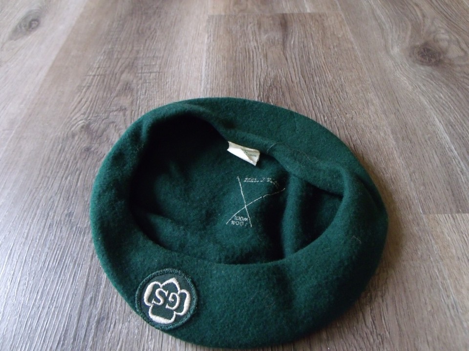 VINTAGE DARK GREEN GIRL SCOUT BERET HEADGEAR HAT SIZE MEDIUM | eBay
