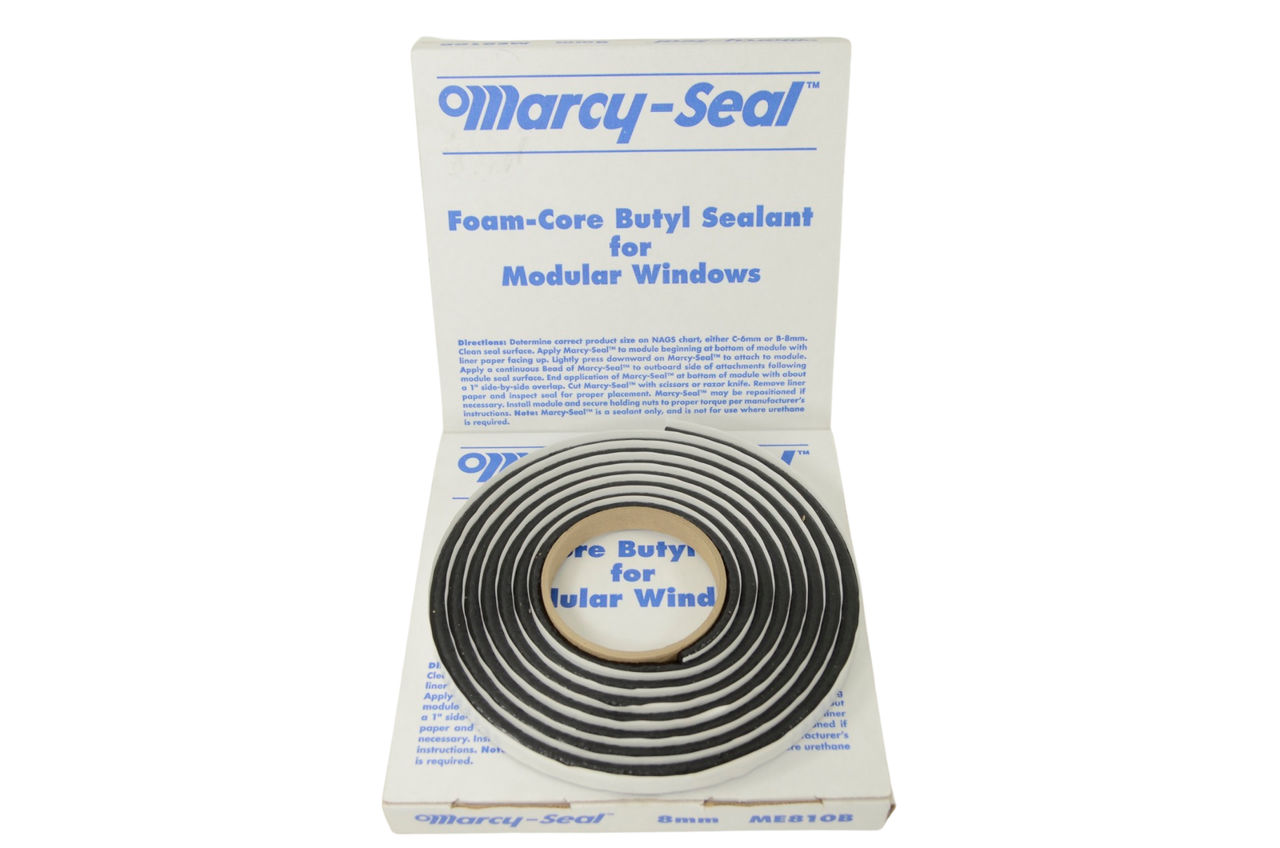 8mm x 10' Foam Core Round Butyl Tape Roll Auto Glass Adhesive Soft Seal ...