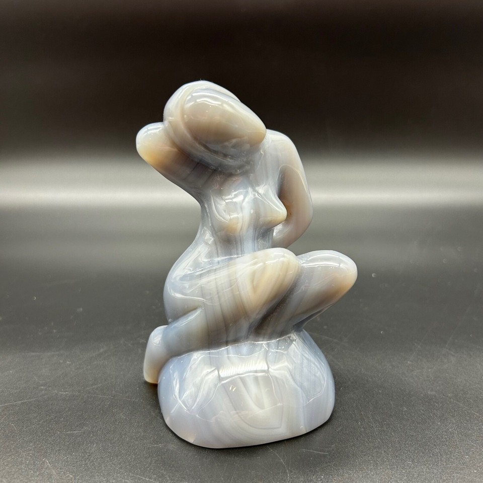 Carved Gray Agate Marble Nude Lady Statue Unsigned 5 inch | eBay