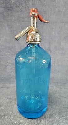 Cobalt Blue G. Miller Seigel Brooklyn NY Seltzer Bottle Glass Siphon ...