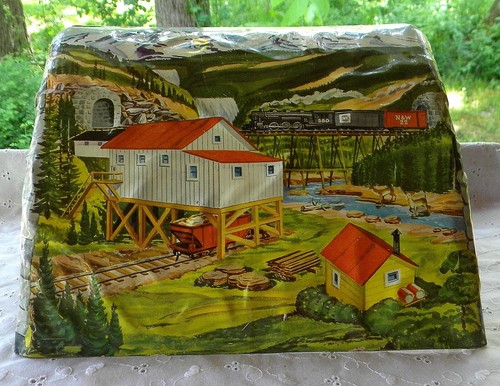 Vintage Marx Tin Litho Train Tunnel O Gauge Scenic Layout Mountains ...
