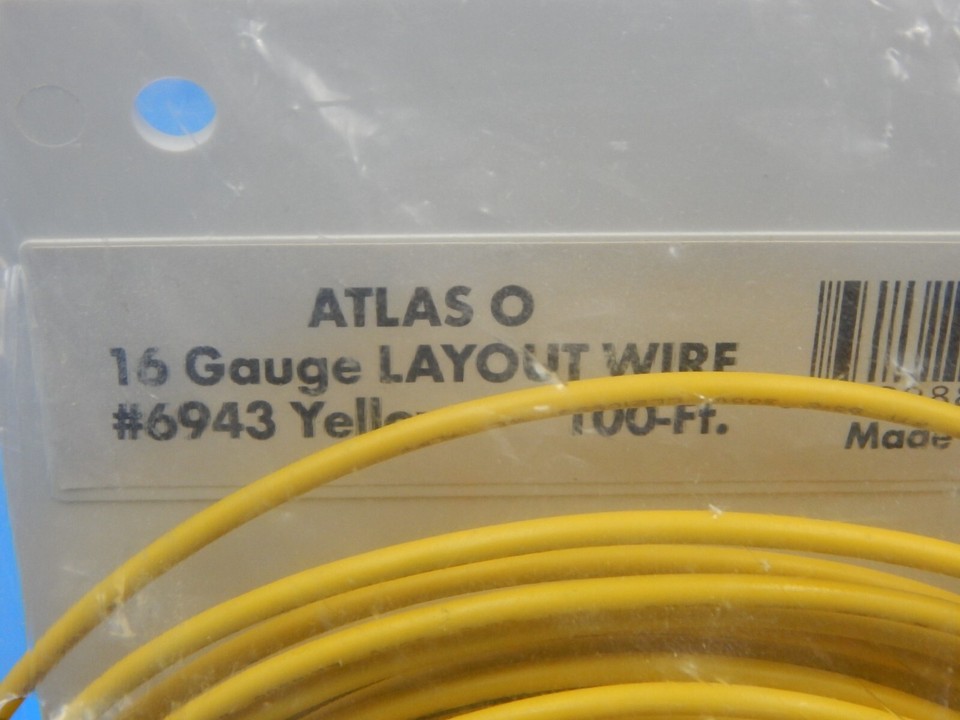 Atlas 6943 Yellow 16 Gauge Layout Wire 100' ~ New | eBay