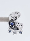 New 100% Authentic PANDORA 925 Silver Blue Star & Crescent Moon Charm ...