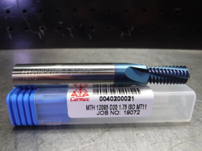 Carmex M12 X 1.75 Carbide Thread Mill MTH 12095 D20 1.75 ISO MT11 ...