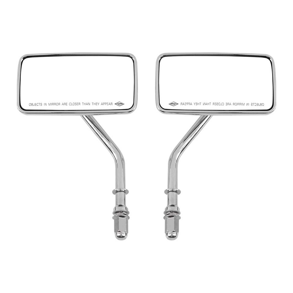 Chrome Rectangle Motorcycle Rear View Mirrors For Harley Fatboy Bobber ...
