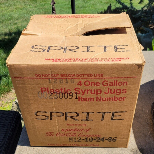 1986 Vintage Sprite cardboard Box for Gallon syrup jugs -a product of ...