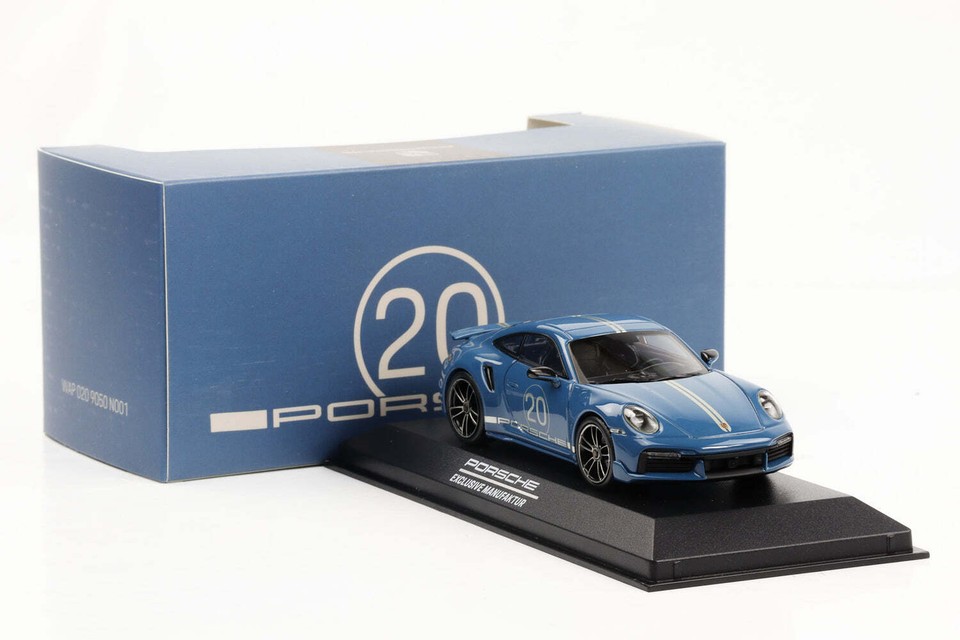 1:43 Porsche 911 992 Turbo S 20 Years China Osloblau Minichamps Wap 020 ...