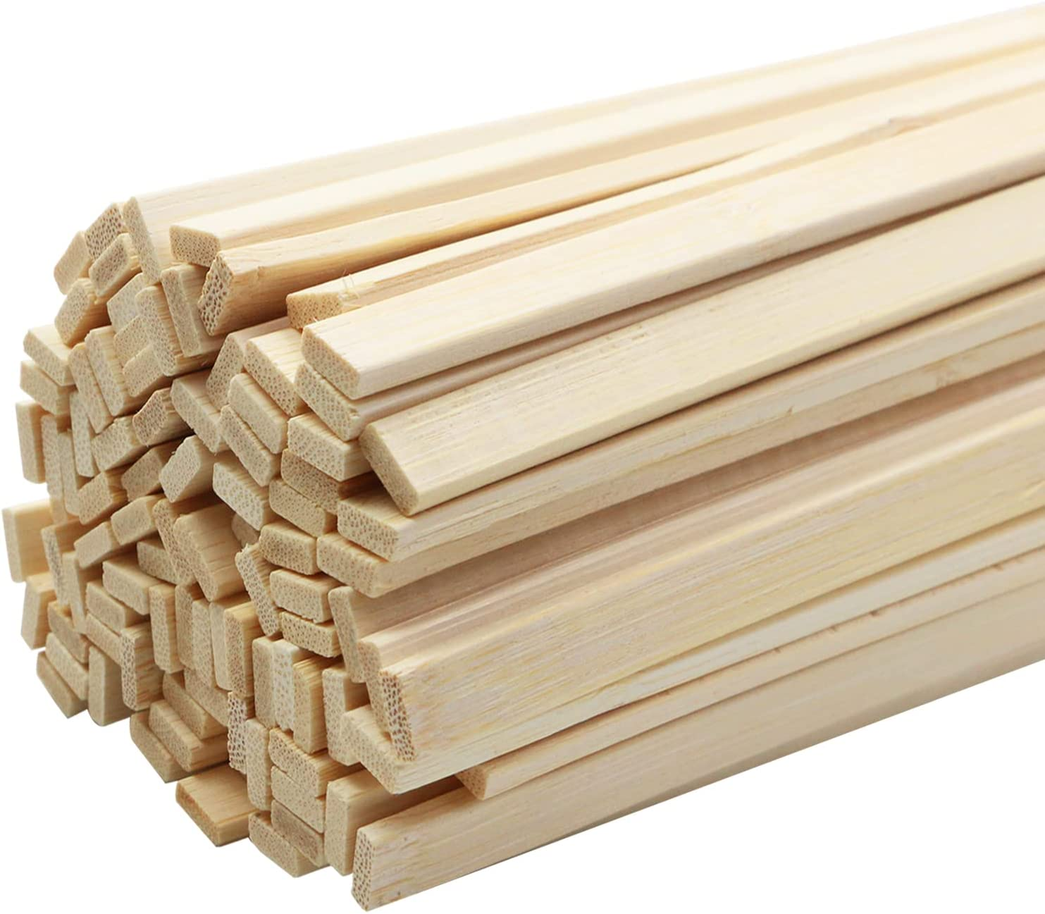 Strong Natural Bamboo Extra Long Wooden Craft Sticks Strips 100Pcs 15.7 ...