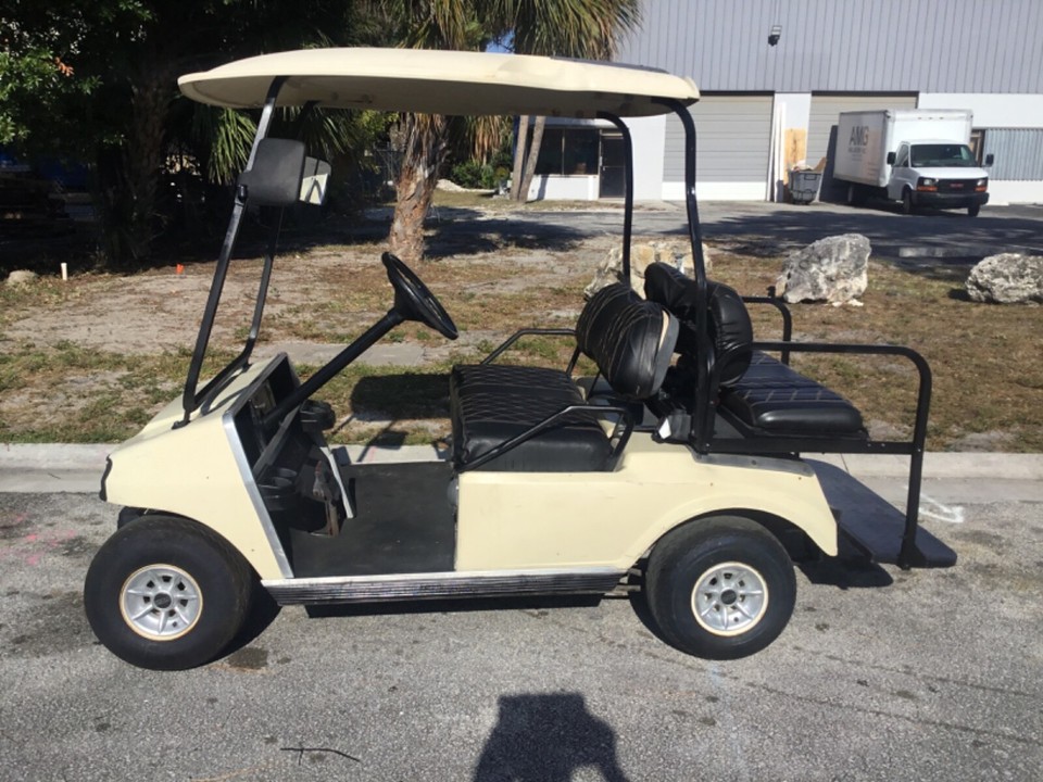 GAS 2004 tan Club car DS 4 Passenger seat Golf Cart flip seat lights | eBay