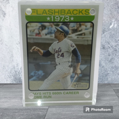 Willie Mays Mets 2022 Desktop Display Frame Clear Magnetic Size 2.64x3 ...