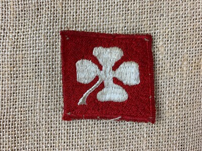 WWII Four Leaf Clover Patch Red & White 4th United States Army | eBay