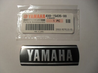 GENUINE YAMAHA LOGO EMBLEM ADHESIVE STICKER DECAL BLACK SILVER LOGO ...