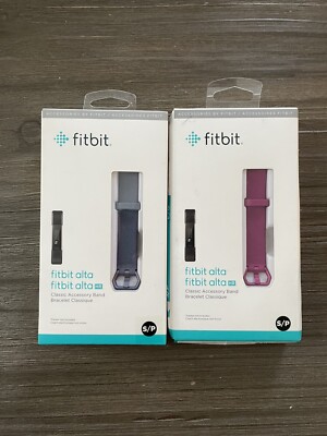 Lot of 2 NEW Genuine Fitbit Alta & Alta HR Classic Accessory Band Size ...