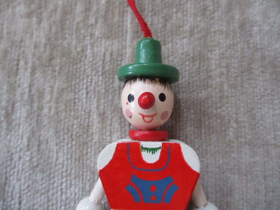 Vintage Painted Wooden Pull String German Oktoberfest Puppet Ornament ...