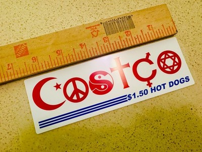 Peace Love and Costco "Coexist" $1.50 Hot-Dog Decal Bumper Sticker ...