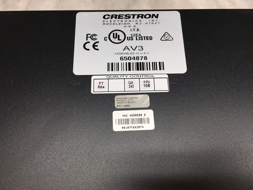 Crestron AV3 Advanced Control Processor 3-Series Rack Mount | eBay