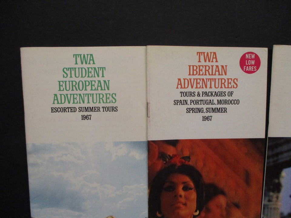 TRANS WORLD AIRLINES (TWA) TRAVEL BOOKLET PACKAGE, 1967, SET OF 7 ...