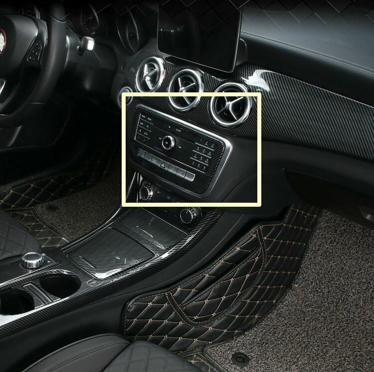 Carbon Fiber Media Control Panel Cover Trim For Mercedes Benz C Class ...