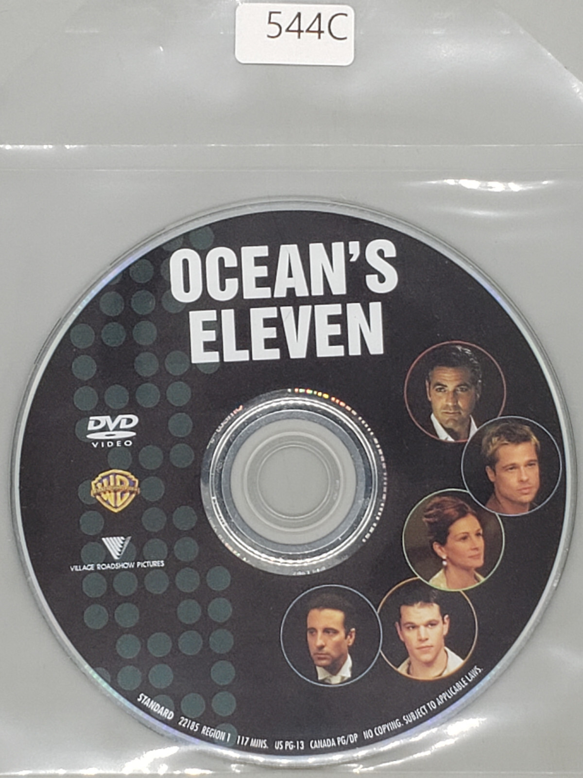 Oceans Eleven (DVD, 2002, Full Frame Edition) Disc Only No Tracking ...