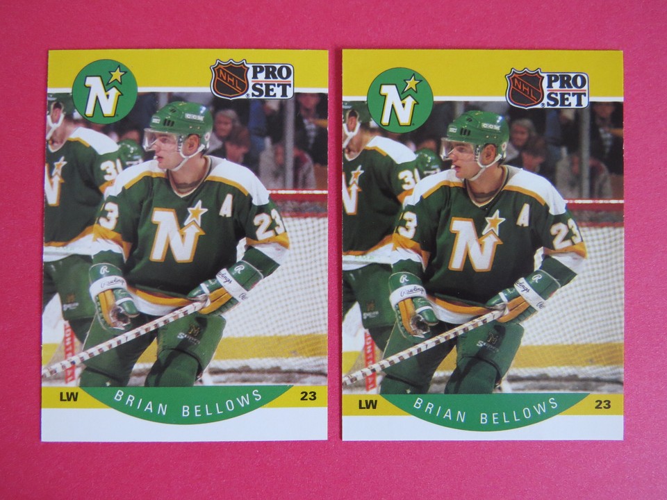 1990-91 Pro Set Error+Correct Brian Bellows # 130, back player photo ...