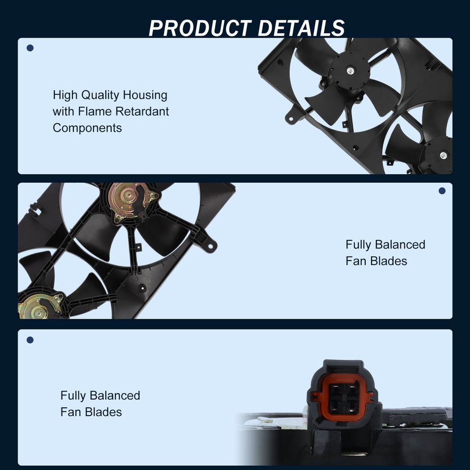 Radiator Condenser Cooling Fan Assembly For Nissan Maxima SE Sedan 4 ...