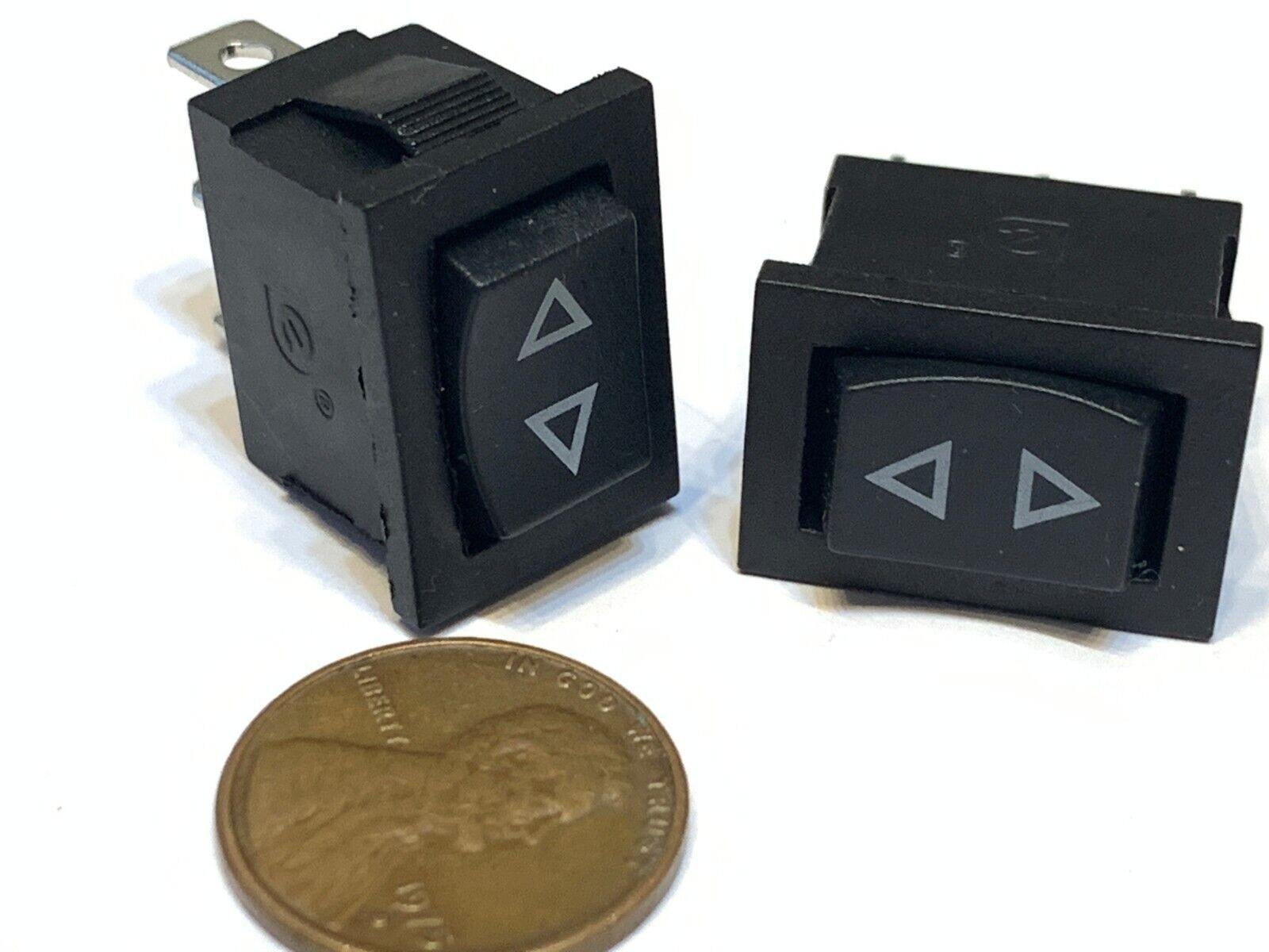 2 Pieces Black rocker switch 3 pin latching lock 0n/off/on 3 position ...