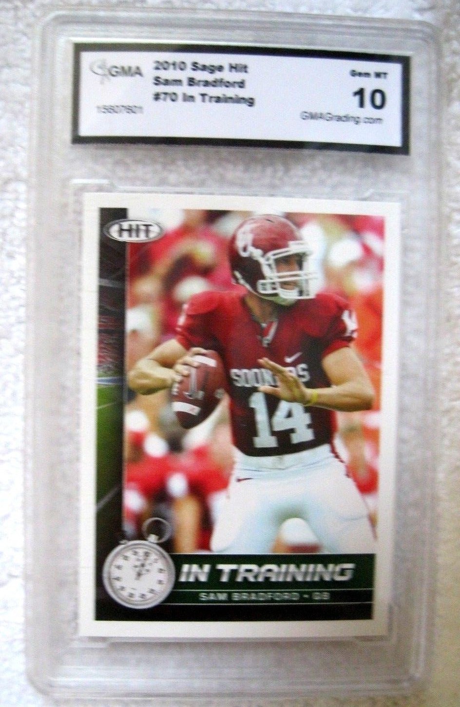 Sam Bradford RC 2010 Sage Hit Rookie Card#70 GEM Mint GMA10-Rams Rookie ...