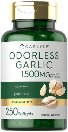 Odorless Garlic Pills | 1500mg | 250 Softgels| Non-GMO, Gluten Free ...