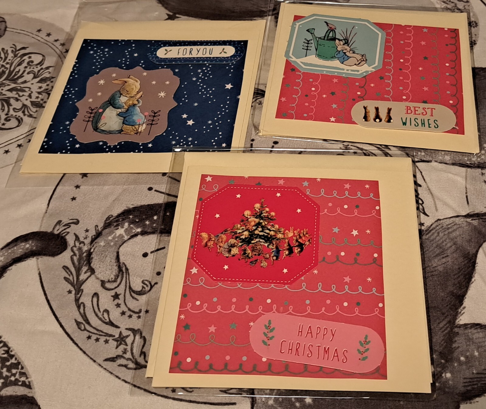 Handmade Christmas Cards Pack Of 3 #2 Peter Rabbit Small Size New | eBay UK