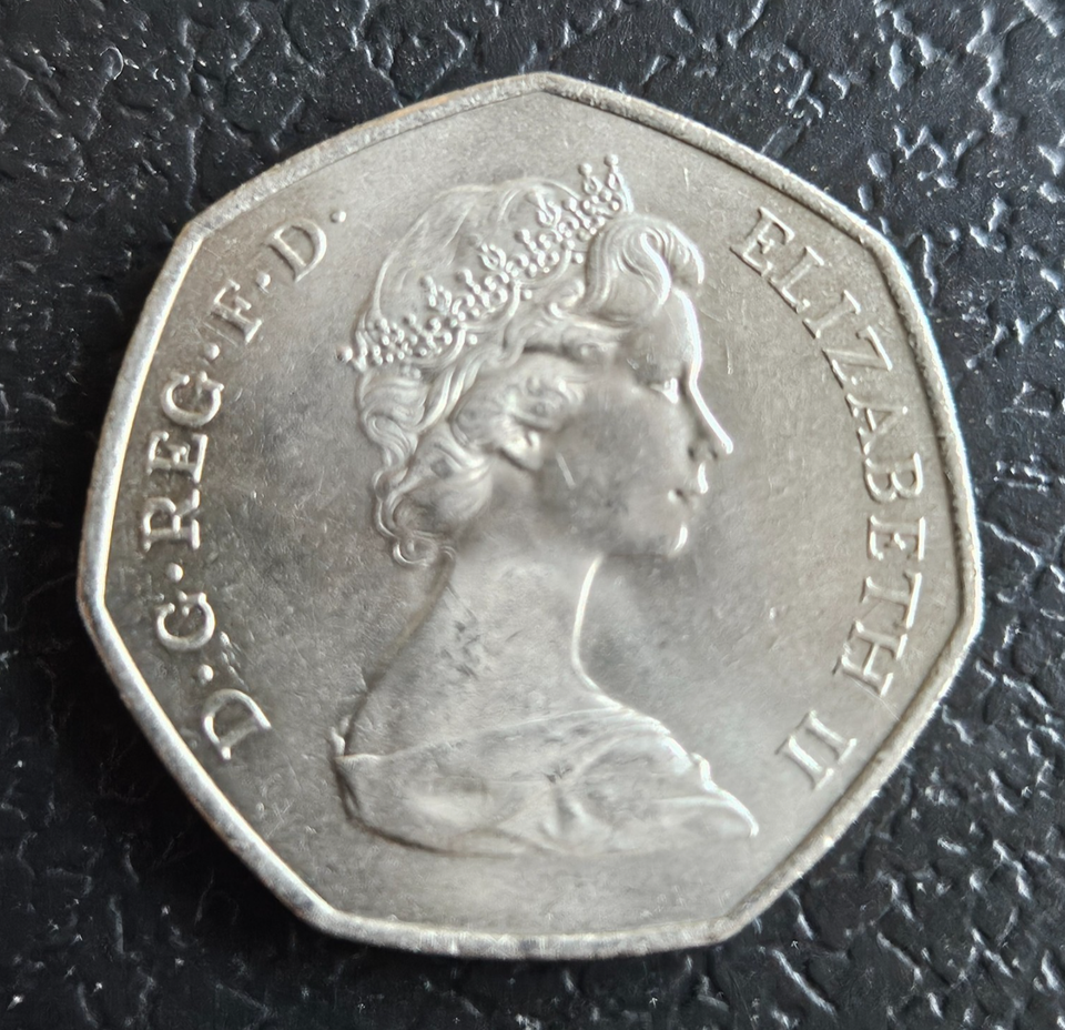 1973 50P Fifty Pence Old Style Coin EEC Ring Of Hands Rare UNC ...