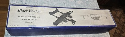Beacon Northrop Black Widow P-61 Wood Balsa Fighter Control Line Model ...