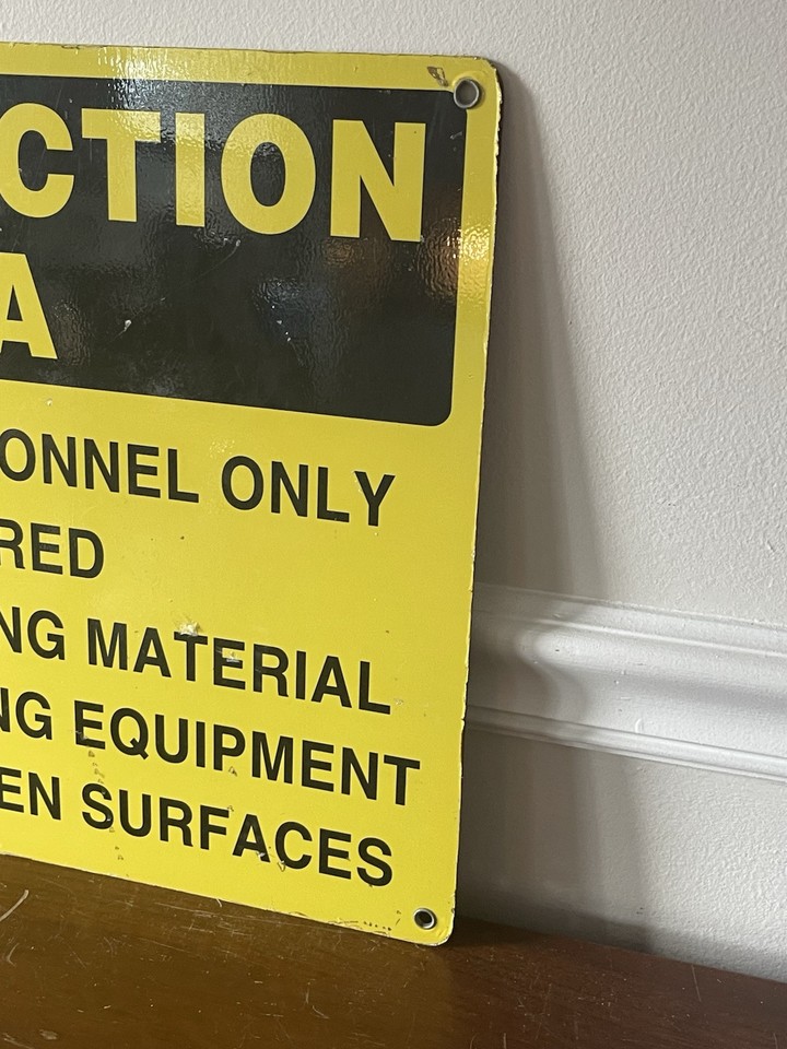 Construction Area Sign Vintage Steel 20x14 | eBay